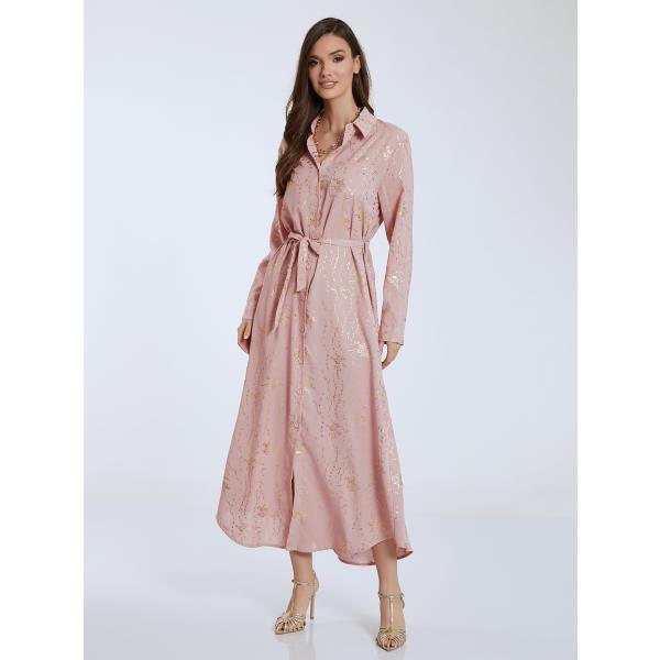 Φόρεμα με μεταλλιζέ λεπτομέρειες σε σάπιο μήλο | Celestino