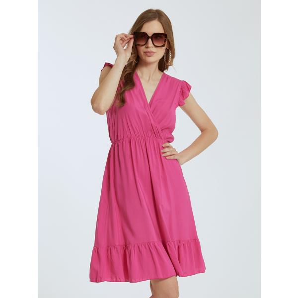 Φόρεμα με βολάν σε φούξια | Celestino