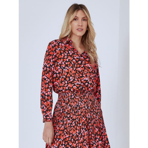 Πουκάμισο με καρδιές σε κόκκινο | Celestino