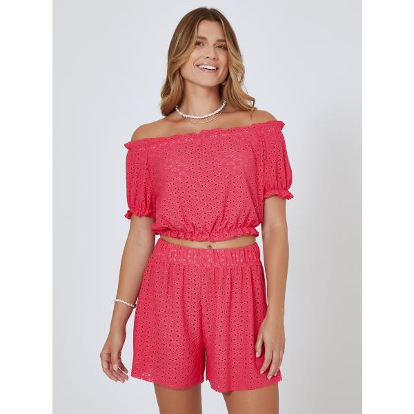 Off the shoulder top in fuchsia, 9.99€ | Celestino
