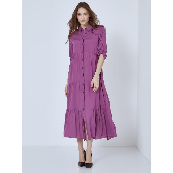 Φόρεμα μάξι μονόχρωμο σε μωβ | Celestino