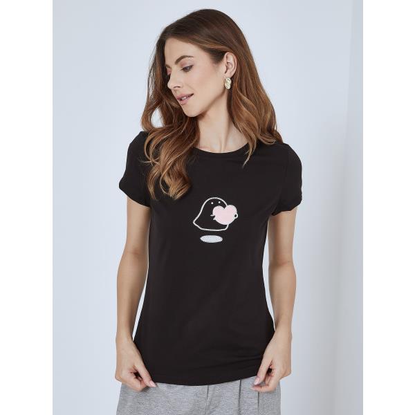 Strass graphic top in black, 9.99€ | Celestino