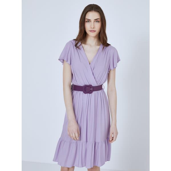 Κρουαζέ mini φόρεμα σε λιλά | Celestino