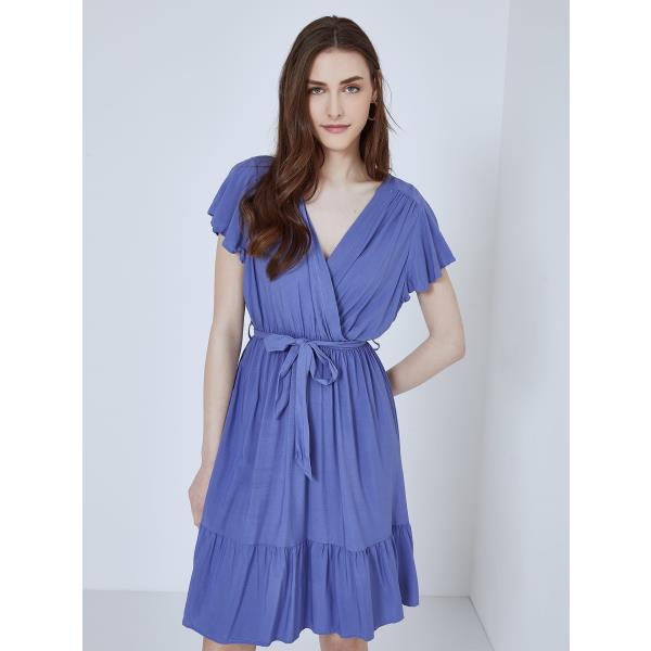 Κρουαζέ mini φόρεμα σε μπλε | Celestino