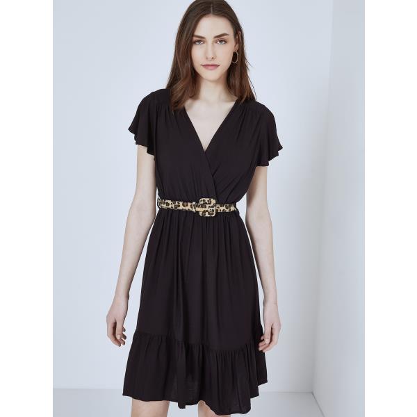 Κρουαζέ mini φόρεμα σε μαύρο | Celestino