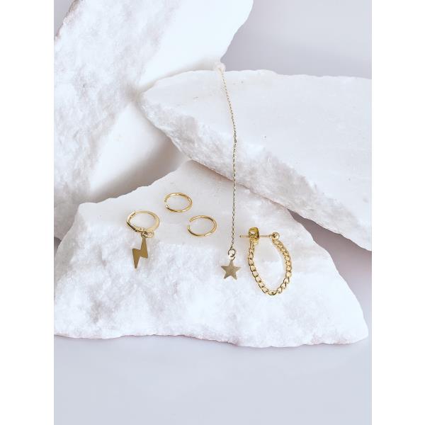 Σετ με 5 σκουλαρίκια και ear cuffs σε χρυσαφί, 4,99€ | Celestino