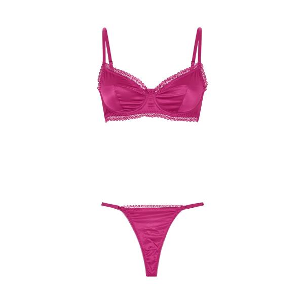 Σετ εσωρούχων σατέν σε magenta | Celestino