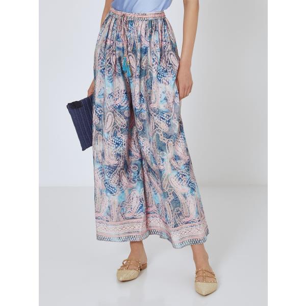 Παντελόνα με μεταλλιζέ λεπτομέρειες σε ροζ | Celestino