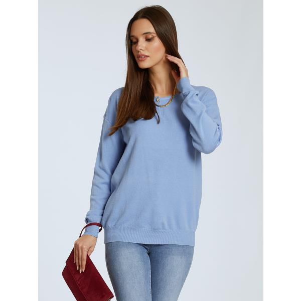 Πουλόβερ με διακοσμητικά strass σε γαλάζιο | Celestino