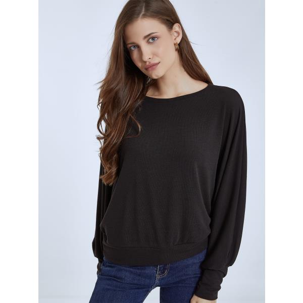 Oversized πλεκτή μπλούζα σε μαύρο, 9,99€ | Celestino