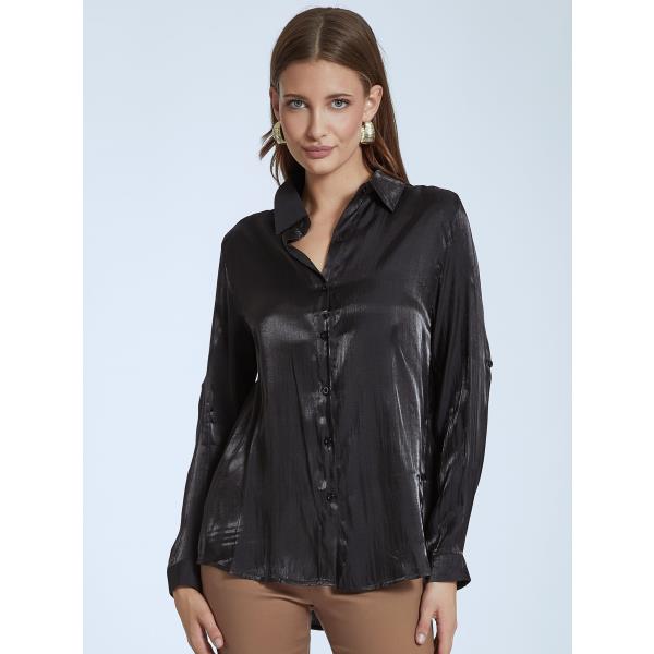 Metallic shirt in black | Celestino
