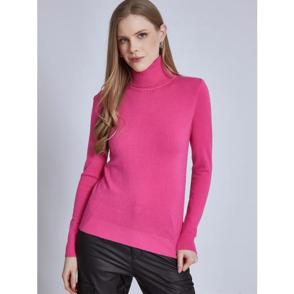 Turtleneck with ribbed details in fuchsia, 9.99€ | Celestino