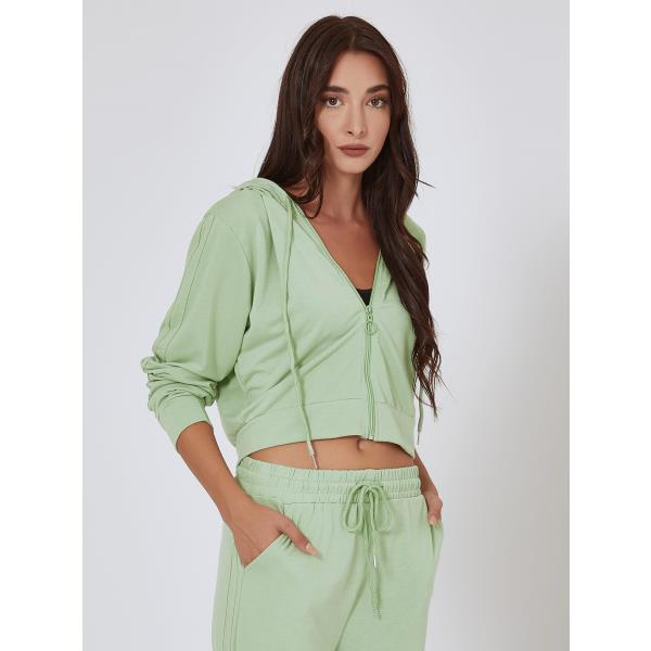 Ζακέτα με ρίγες στο πλάι σε φυστικί | Celestino