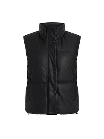 Γιλέκο δερματίνης μαυρο - Celestino
