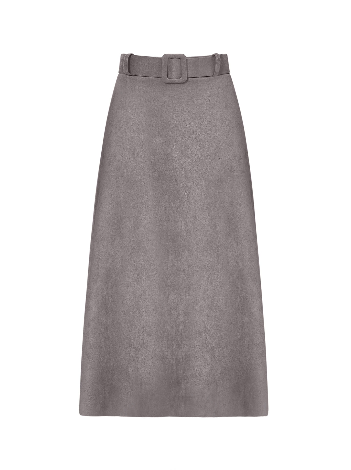Skirt midi suede like in grey Celestino